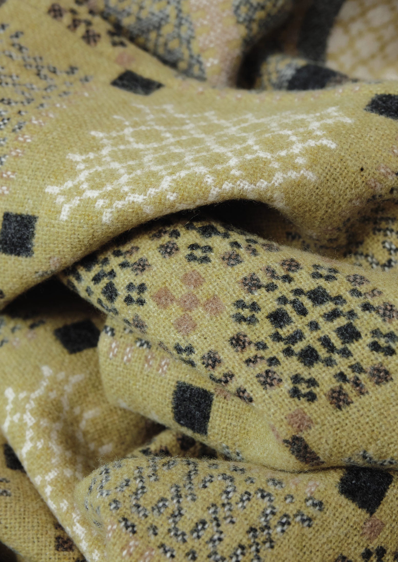 Welsh Catkin Charcoal Wool Blanket by Melin Tregwynt - TOAST