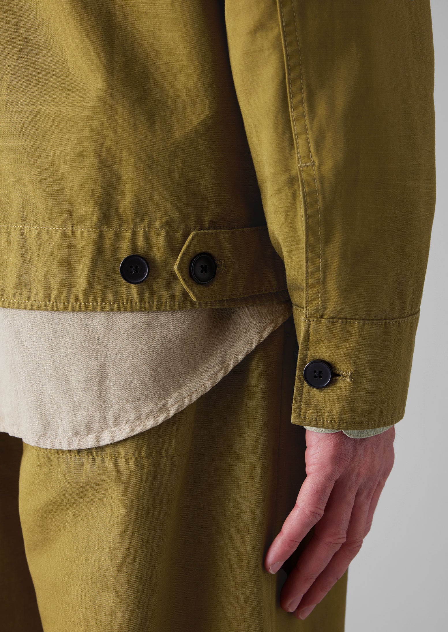 Organic Cotton Coach Jacket in Warm Olive - TOAST